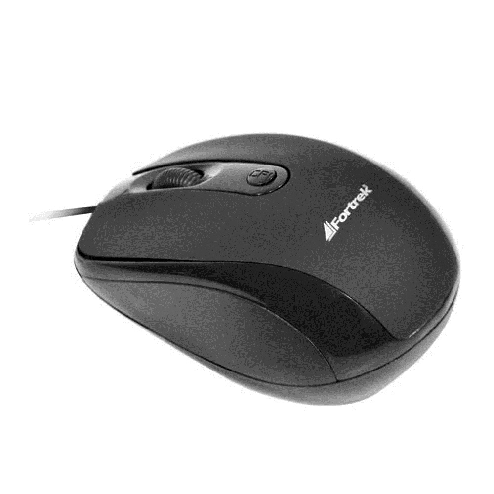 Mouse - Mouse Óptico Fortrek 1600dpi USB Preto OM-103 - Chipset Informática